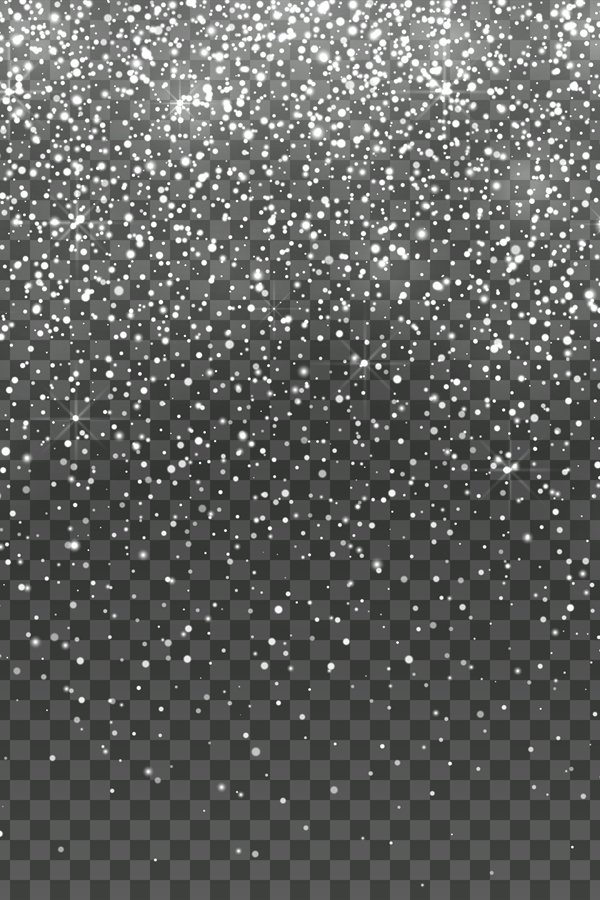 Falling snow isolated on transparent background. Christmas w