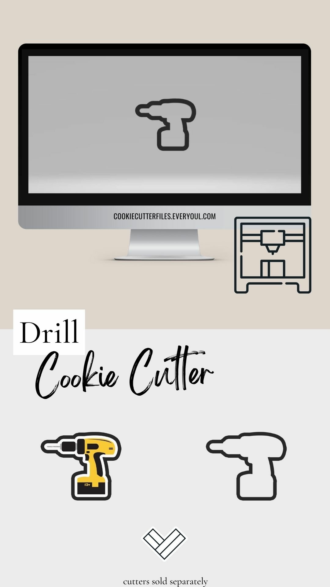 Tool Set Drill Cookie Cutter 3d .STL Files