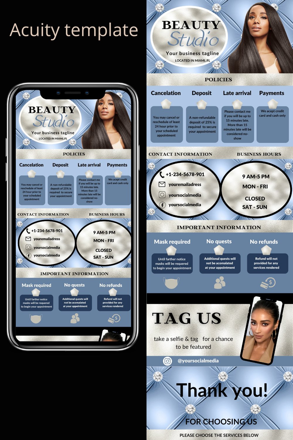 Acuity site design Blue, Acuity scheduling template