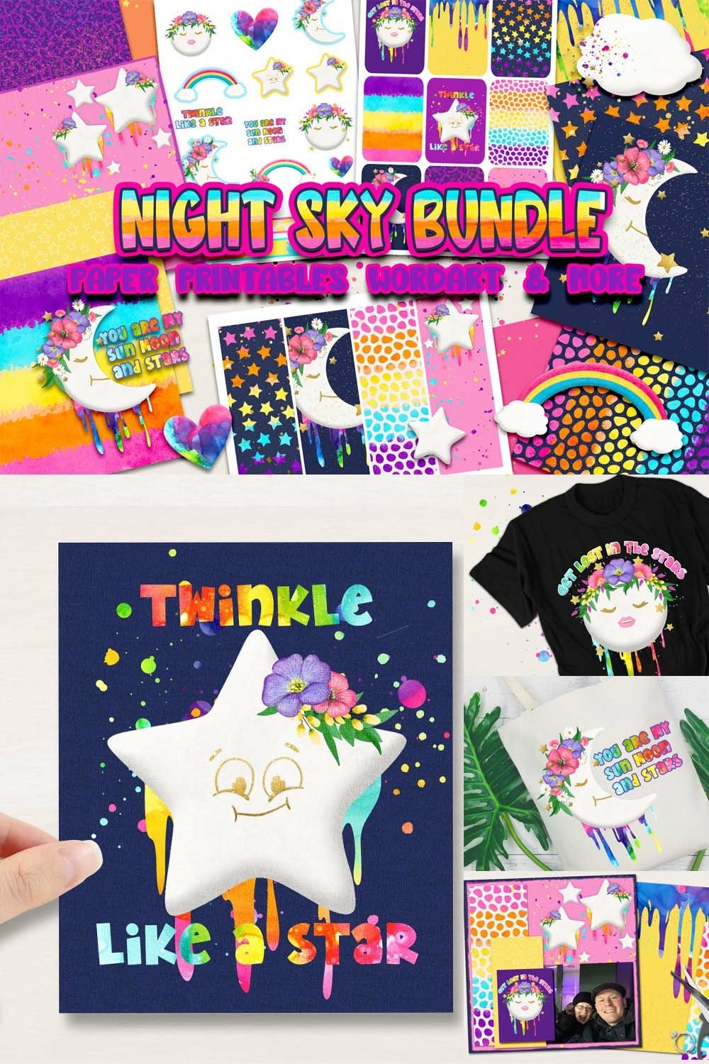 Rainbow Watercolour Craft Bundle
