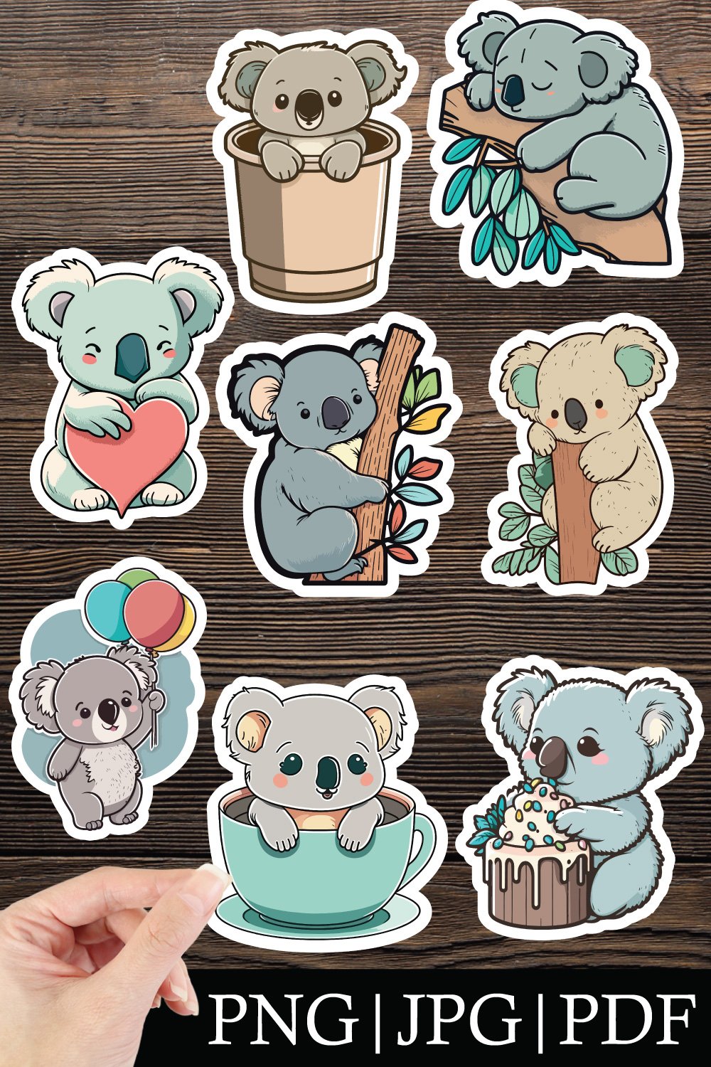 Cute Koala Stickers PNG, Cute Koala Stickers (2581603)