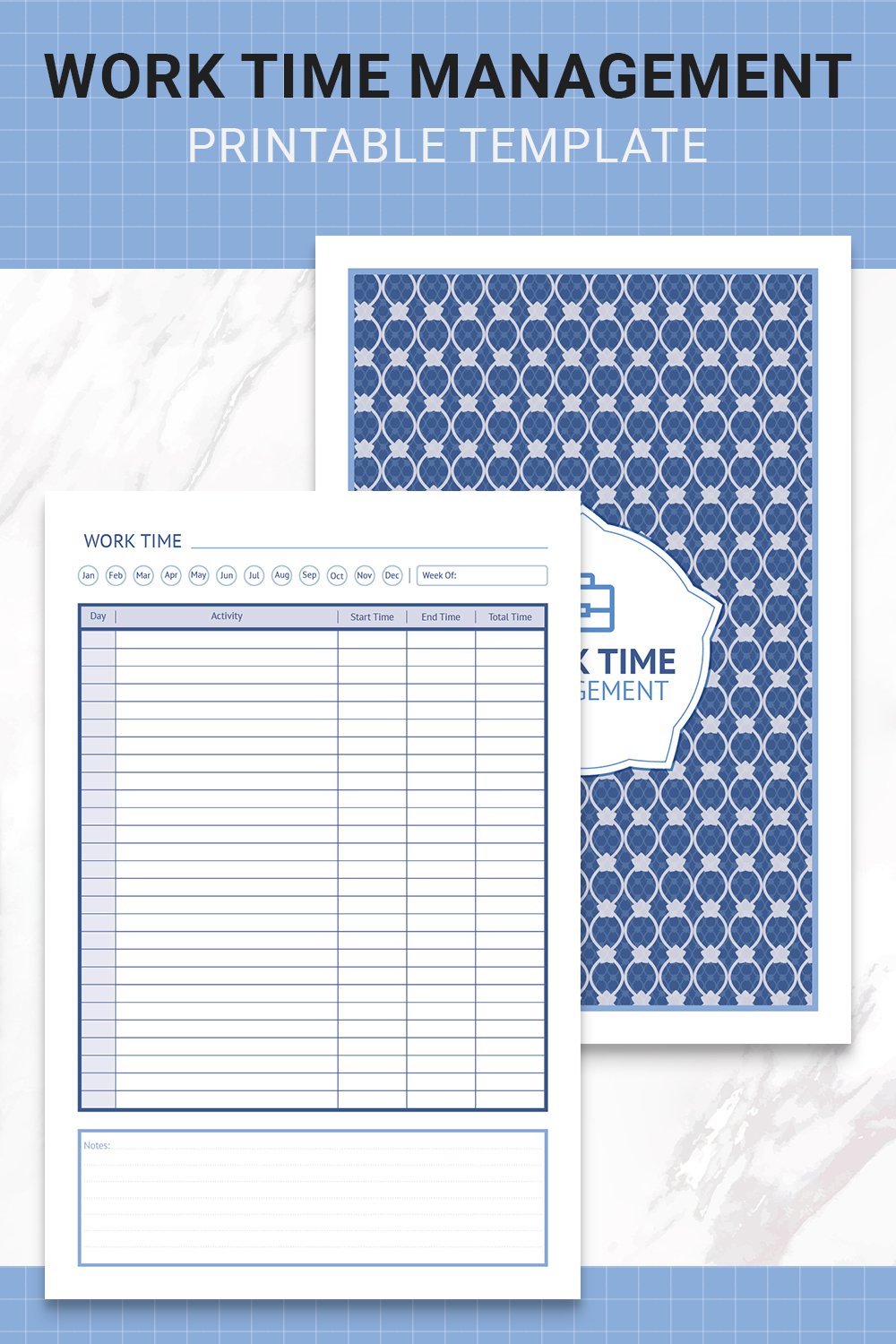 Work Time Management Printable Template