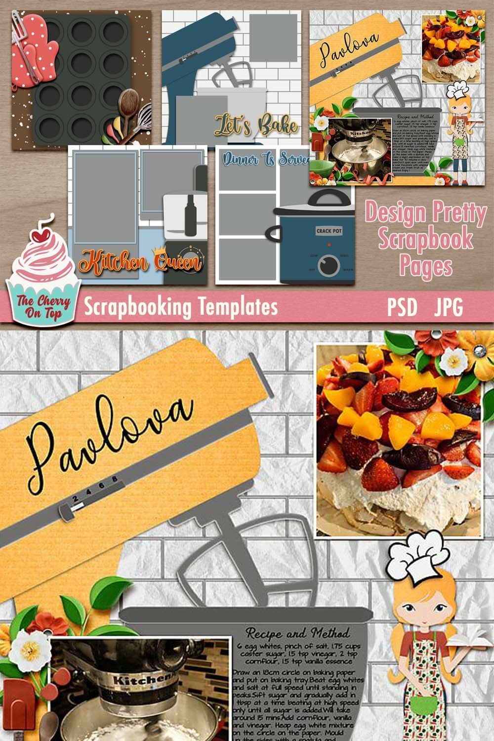 Cooking and Baking Kitchen Templates for Scrapbooking