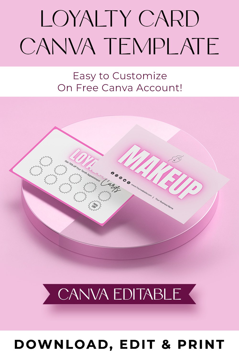 Loyalty Card Canva Editable Template