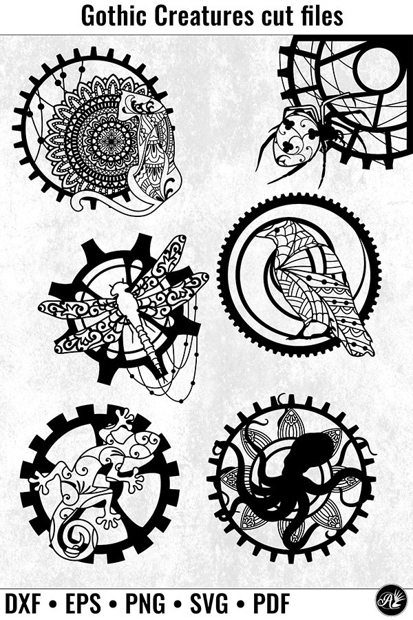 6 gothic and steampunk style creatures