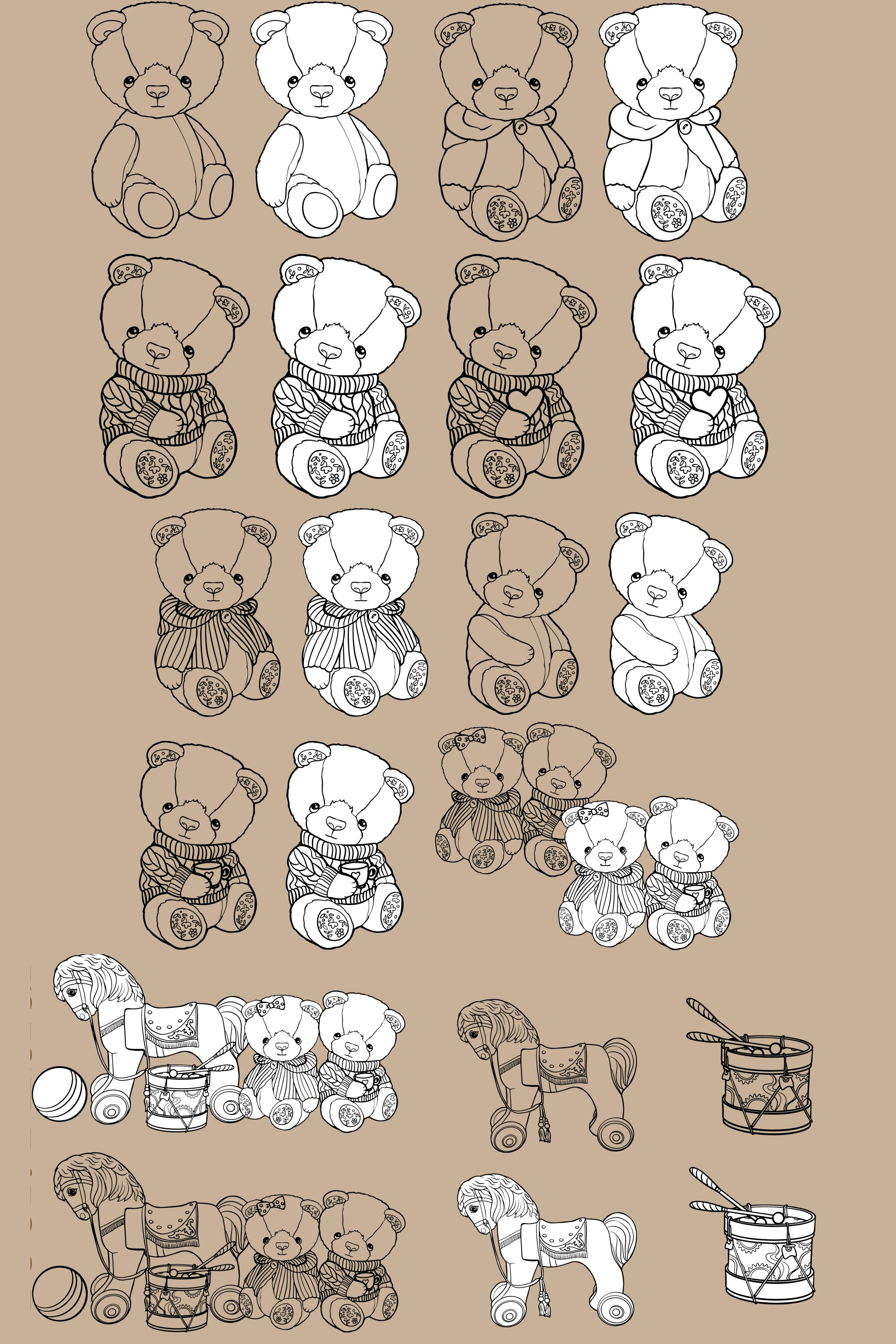 Cute Teddy Bear Holding Heart ClipArt Gr Graphic