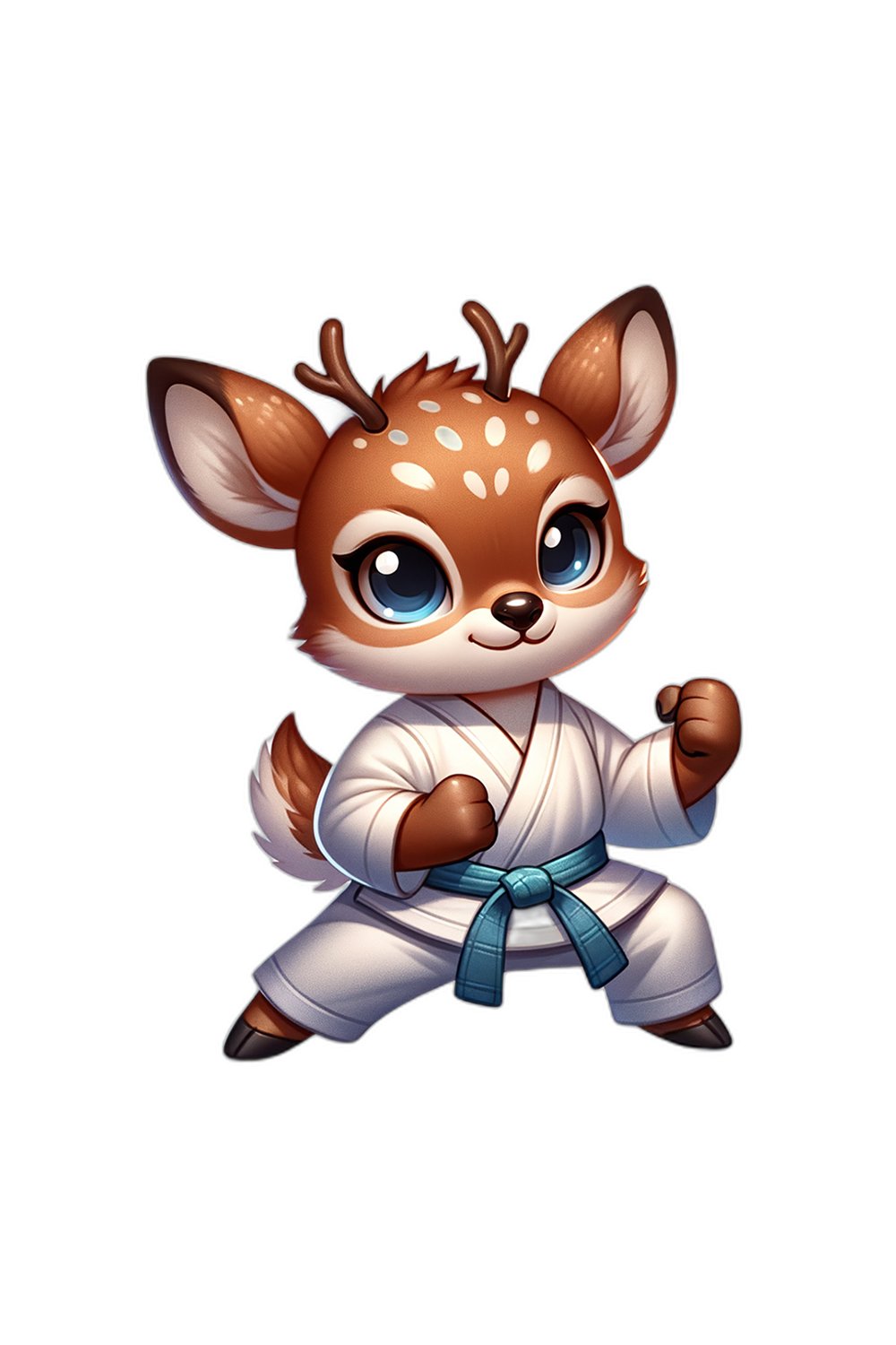 Deer Karate Clipart Sublimation PNG Design