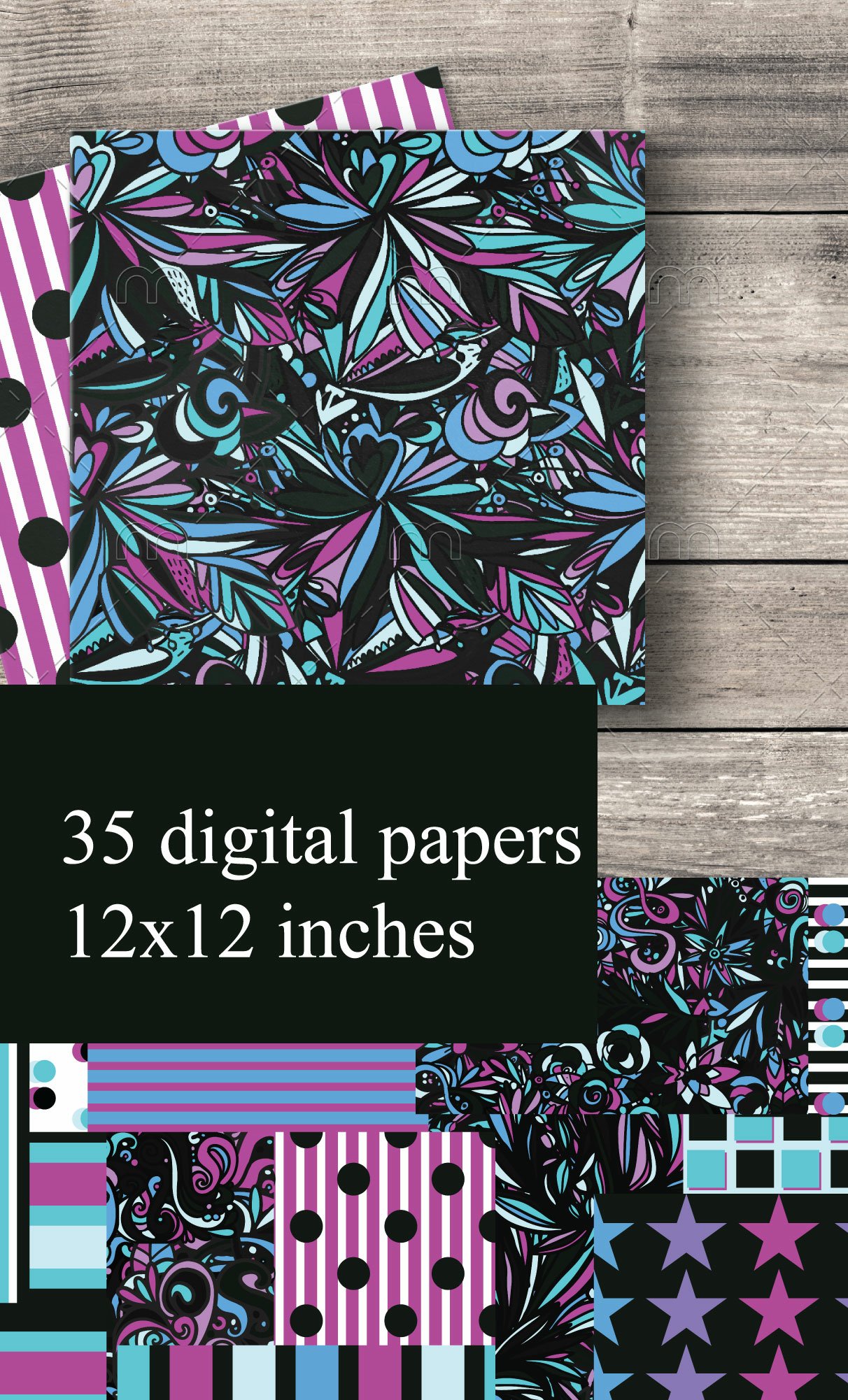 35 digital papers bundle