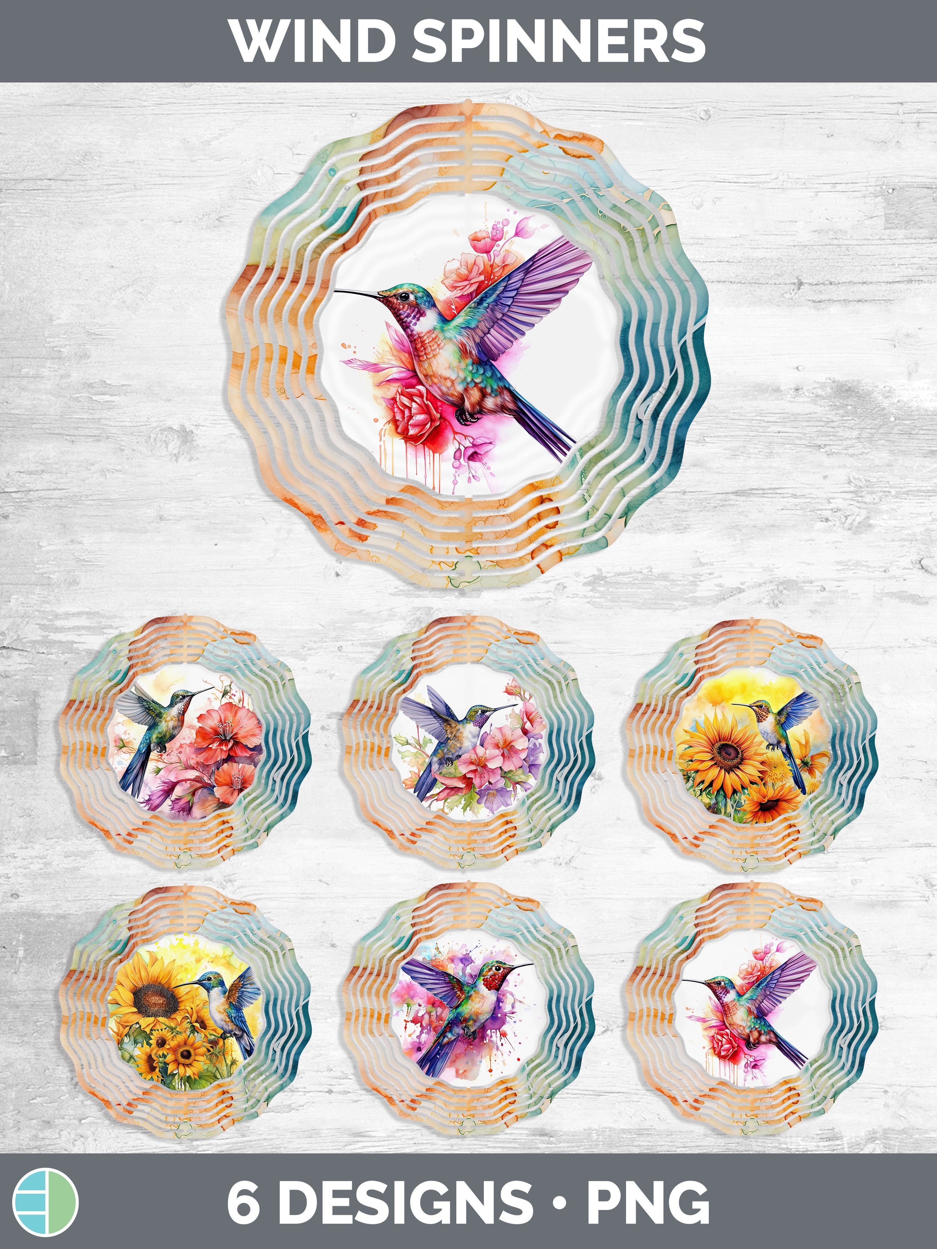 Pretty Hummingbird Bird Wind Spinner | Bundle Spinner Design