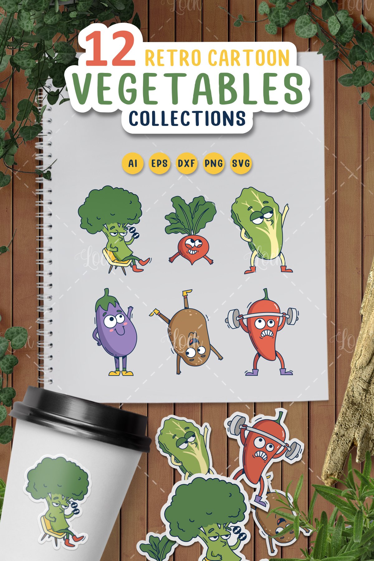 Get a Taste of Nostalgia with our Cartoon Vegetables Set
