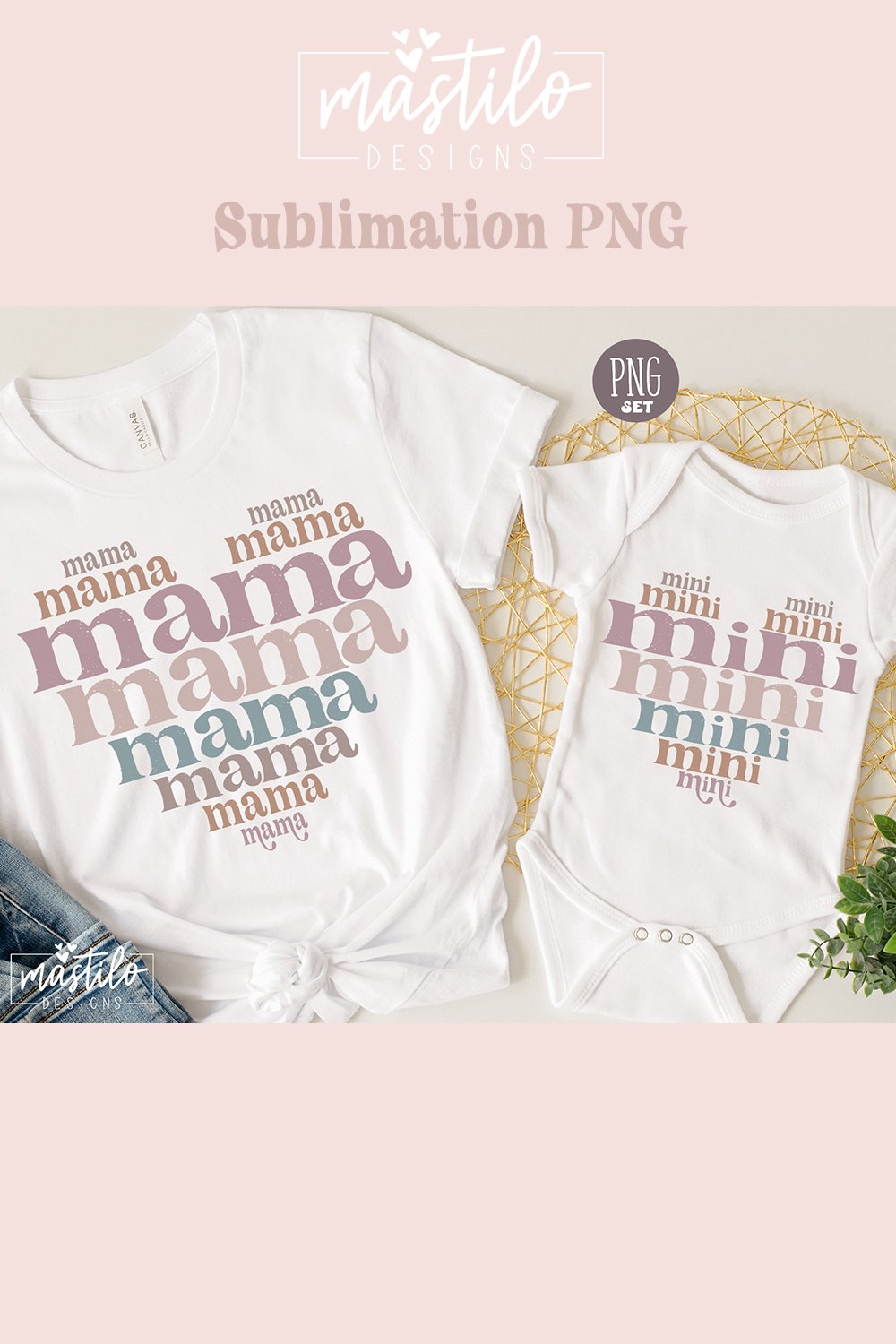 Mama Mini Heart Png | Mama Mini Sublimation Set