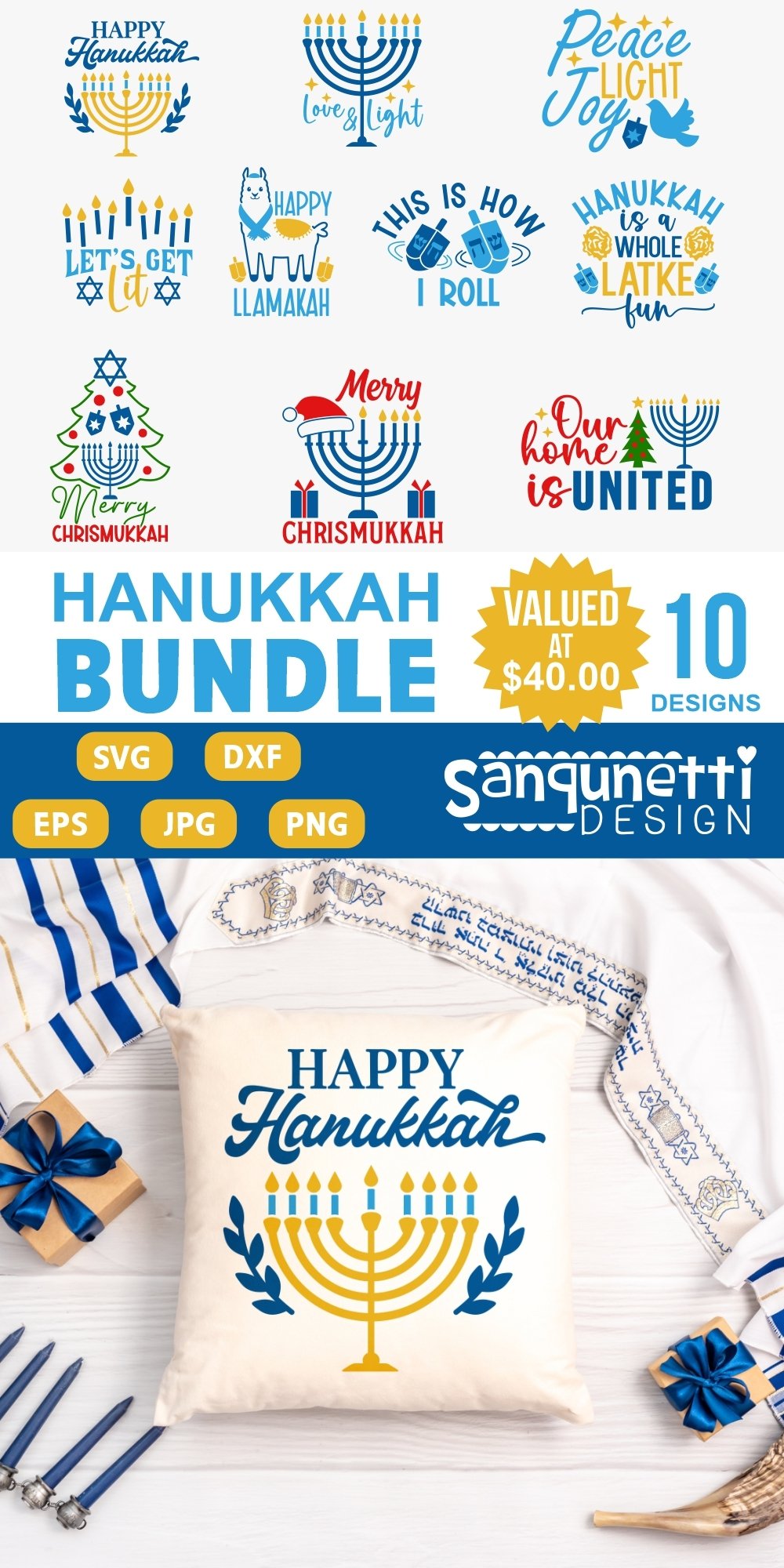 Hanukkah SVG Bundle | Jewish SVG