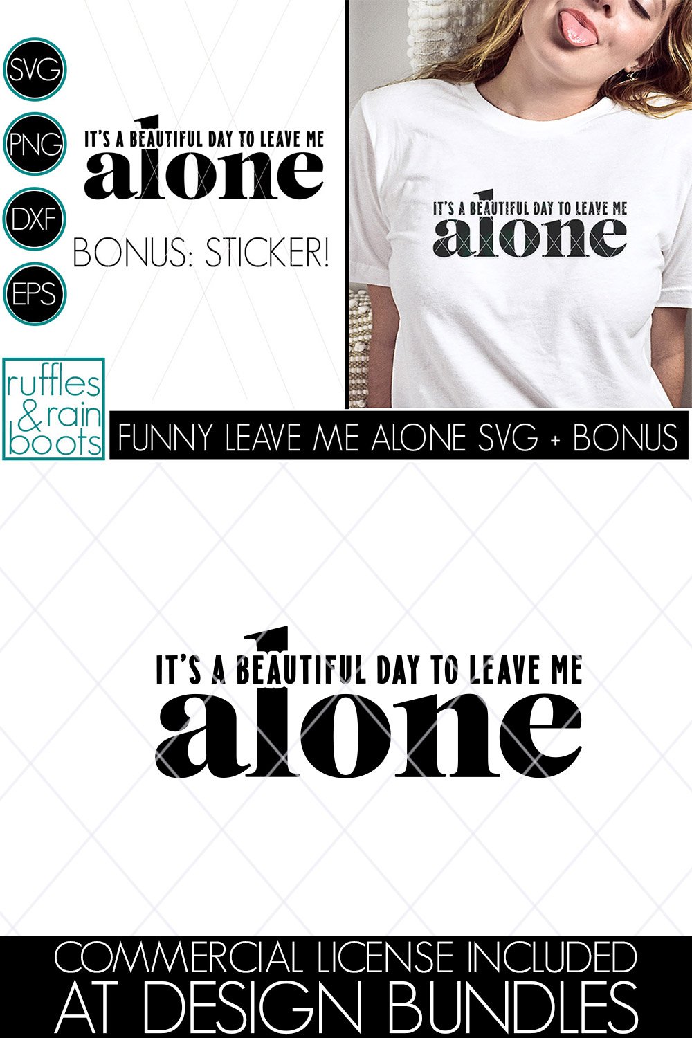 Funny Sarcastic SVG It's a Beautiful Day to Leave Me Alone