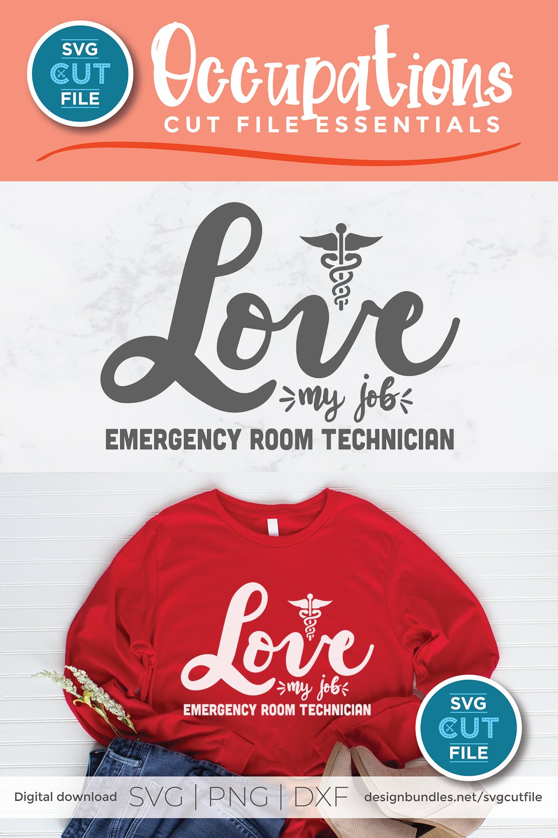 ER tech svg, an emergency room technician svg for crafters
