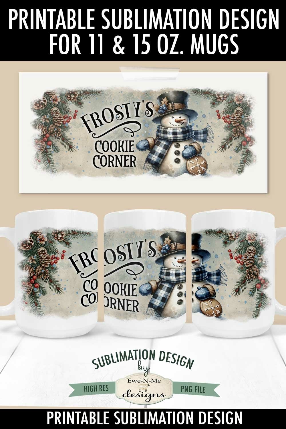 Frosty's Cookie Corner 11 & 15 oz Mug Sublimation Design