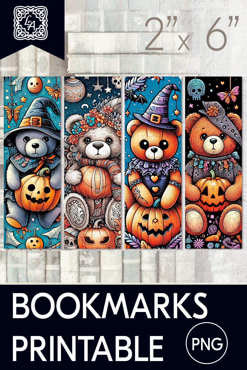 Halloween Spooky Bear h Printable Bookmark