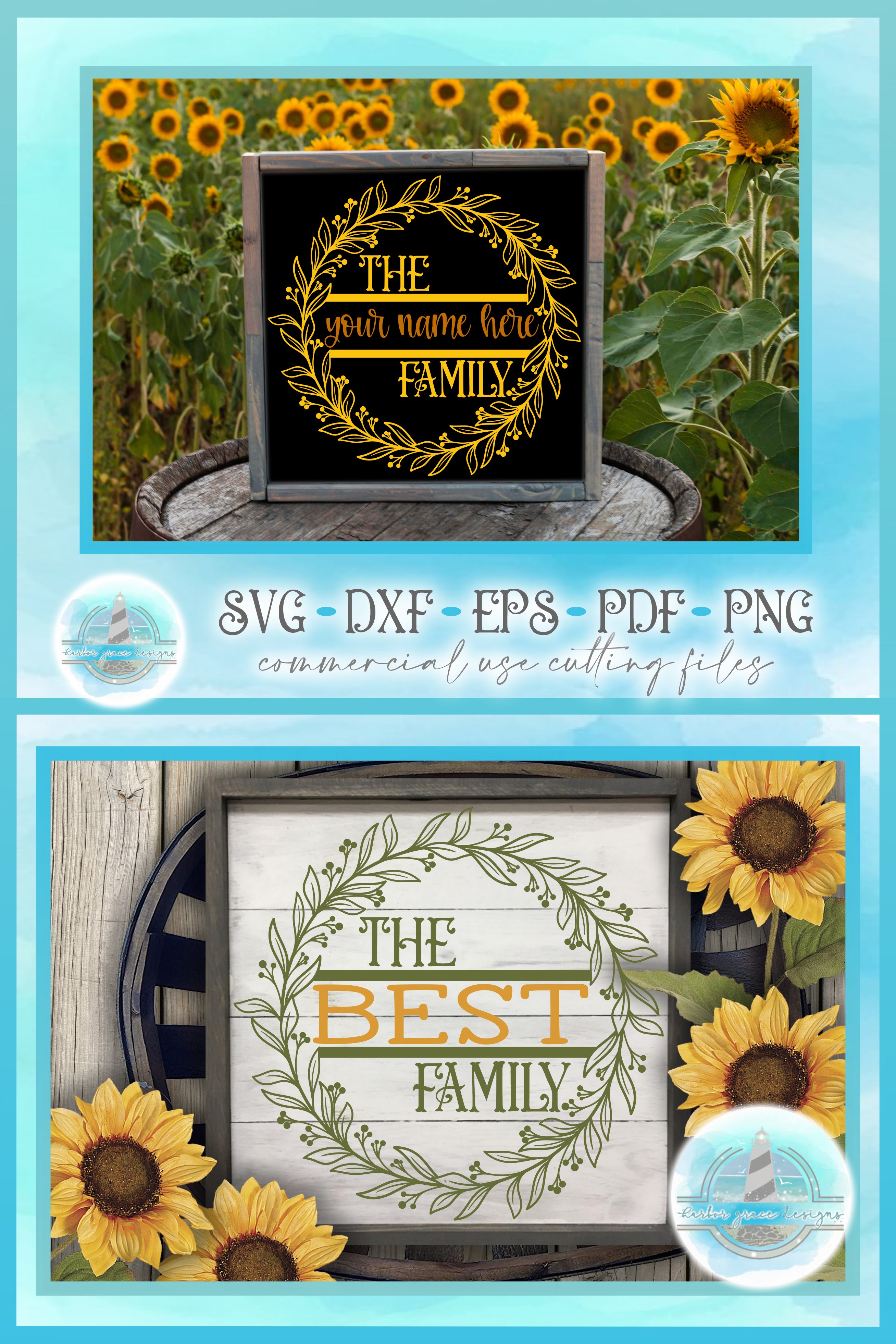 Farmhouse Style Split Frame Family Monogram Round (1257574)