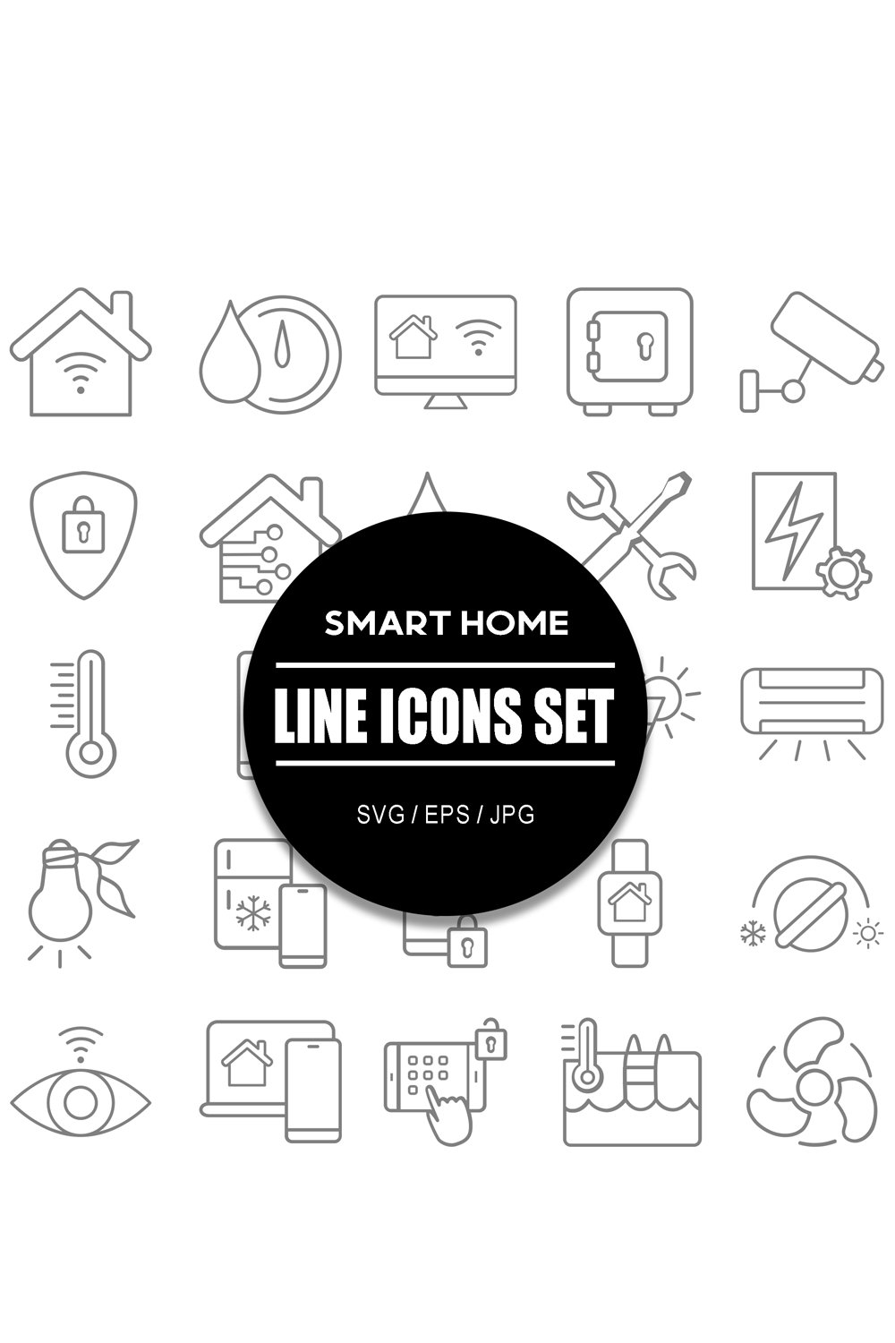 Smart Home Line Icon Set