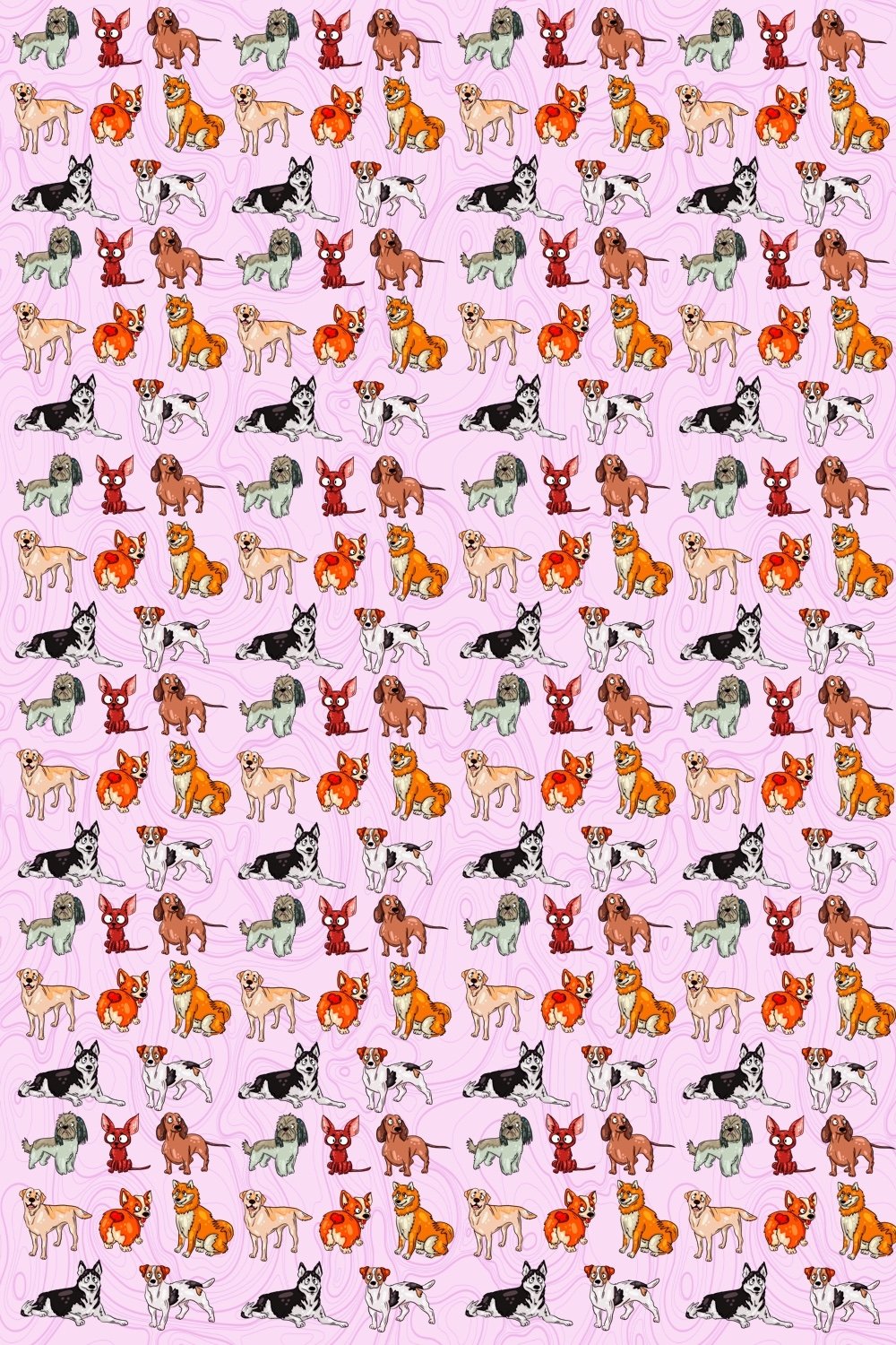 Dog pattern, breed pattern, pet pattern, dog clipart set