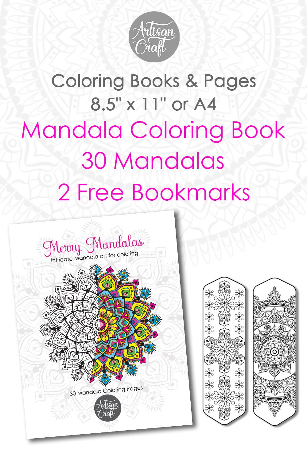Mandala Coloring Book, printable coloring book, 30 Mandalas