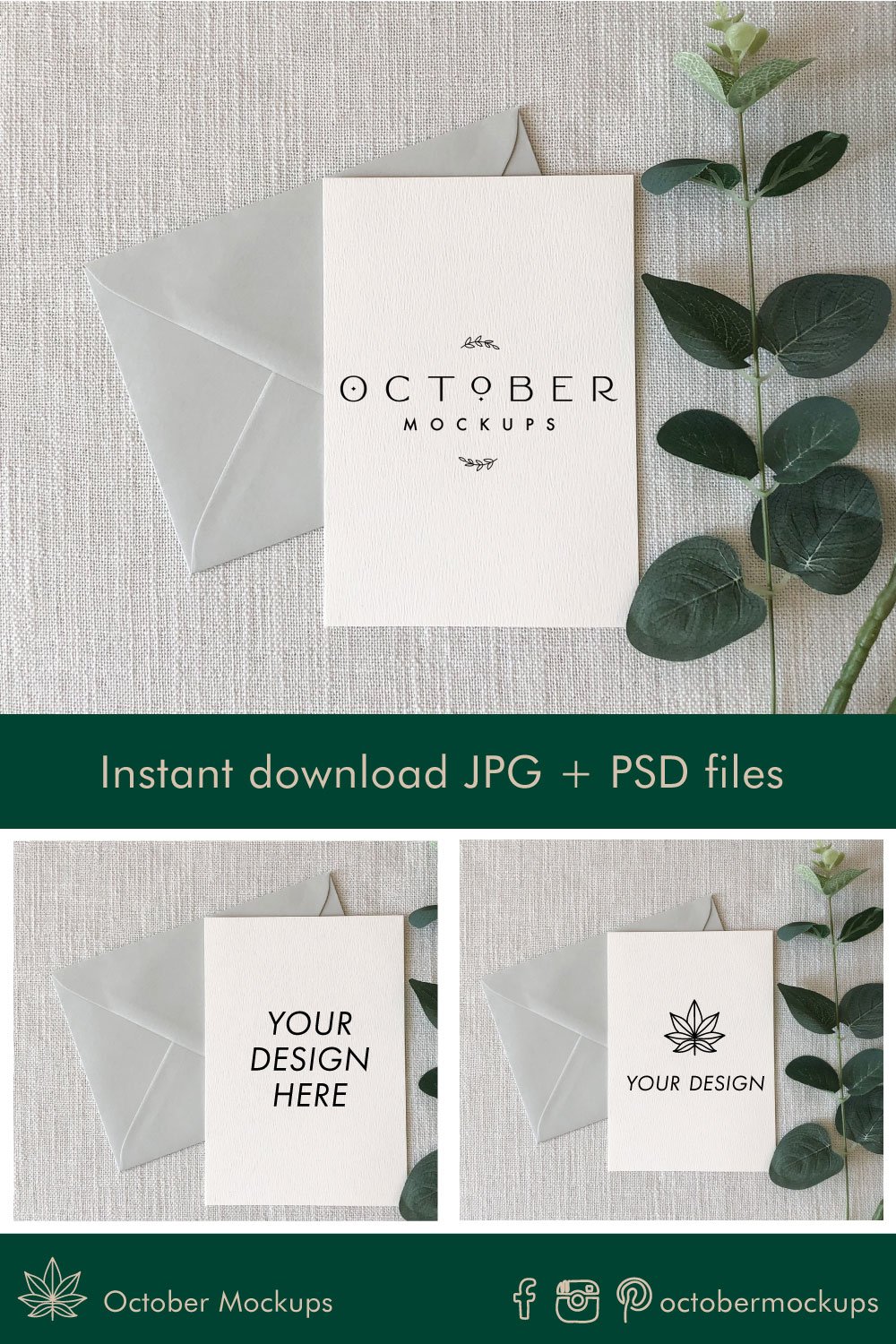 Card and Envelope Mockup in PSD & JPEG (545723)