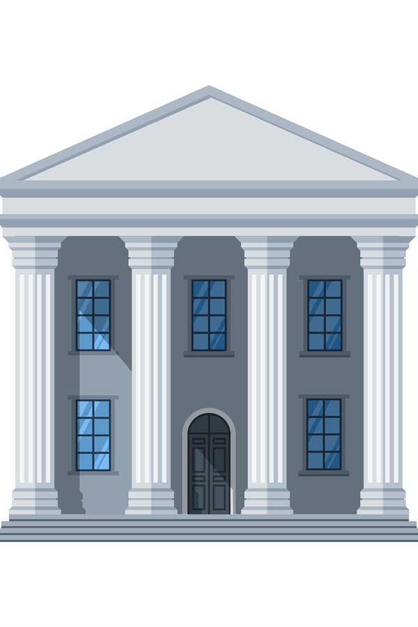 Vector flat public building icon. Administrative city buildi