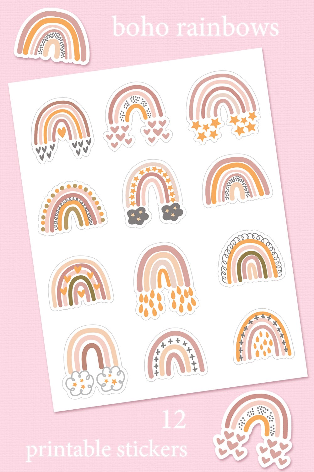Rainbow Printable Stickers