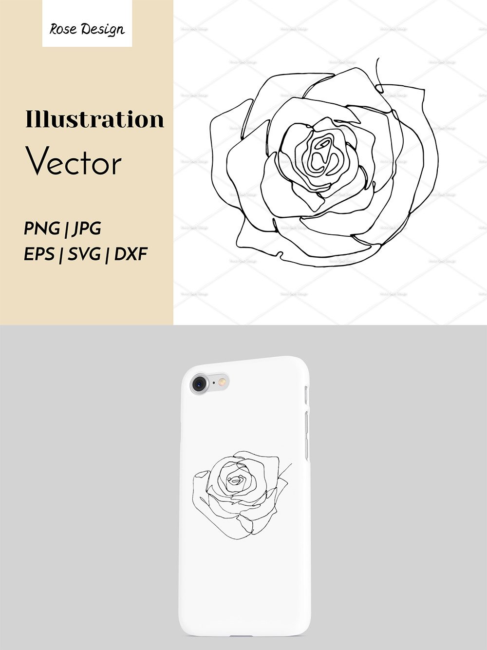 One Line Drawing Rose Flower SVG | Rose (1597645)