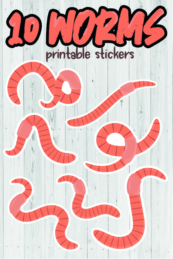 Worms - Printable stickers