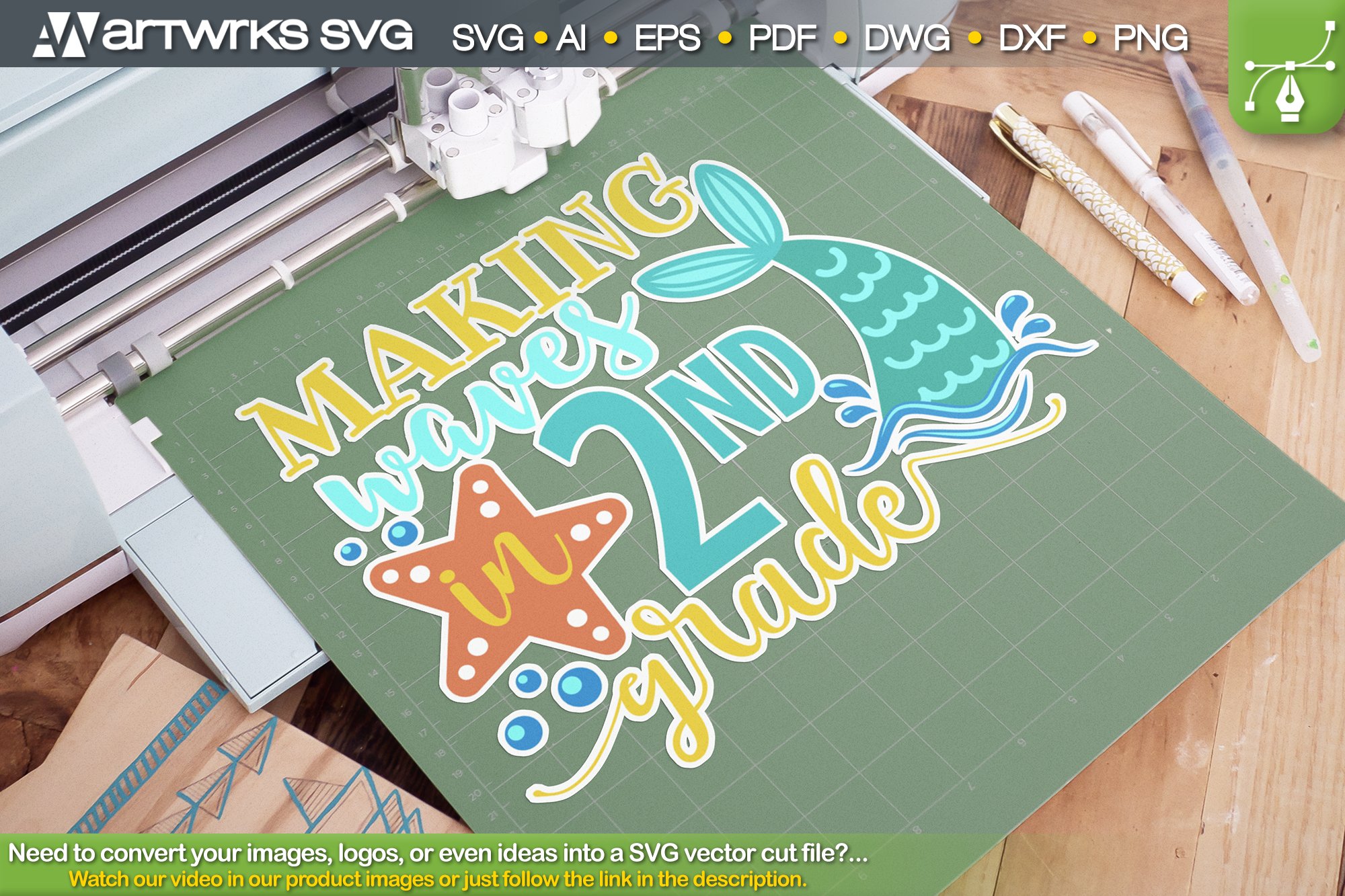 Back to school 2nd grade SVG mermaid SVG by Artworks SVG