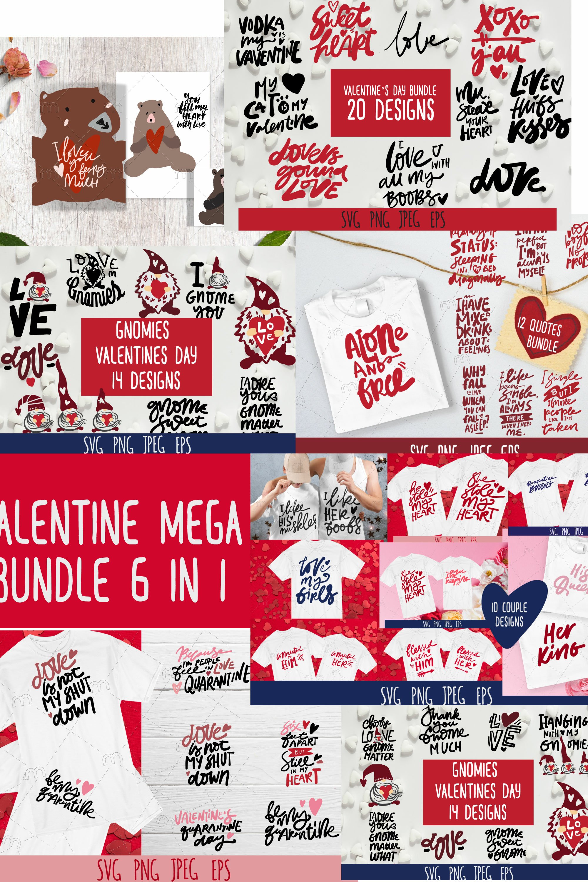 Valentines SVG bundle. Valentine mega bundle 6 in 1.