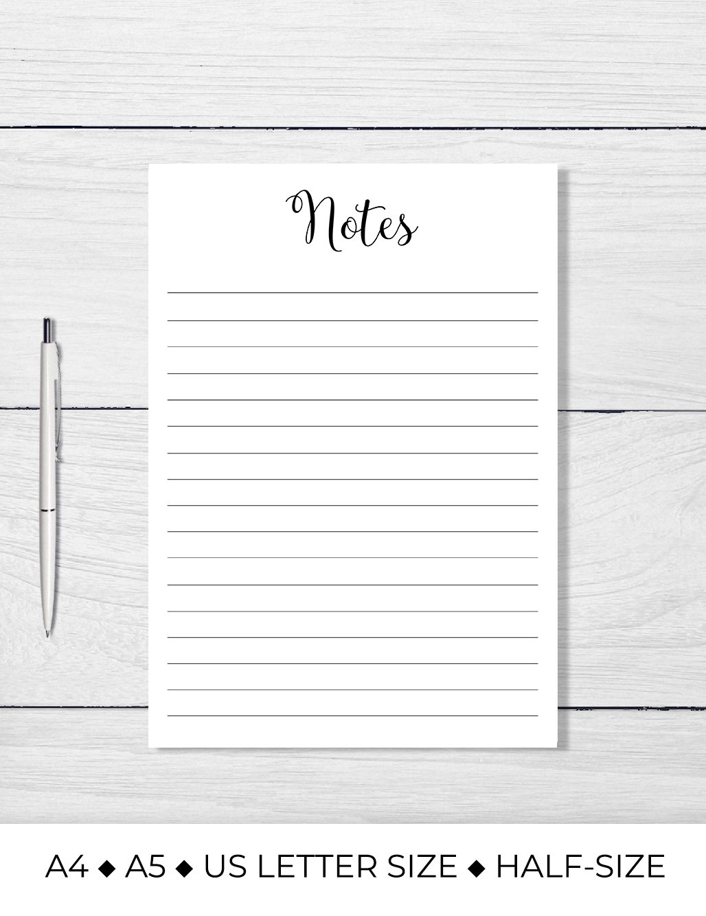 Notes Page Planner Inserts Printable To do Notes 