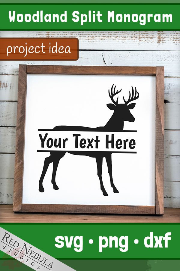 Split Monogram Woodland Deer SVG | Buck, Male Deer, Stag