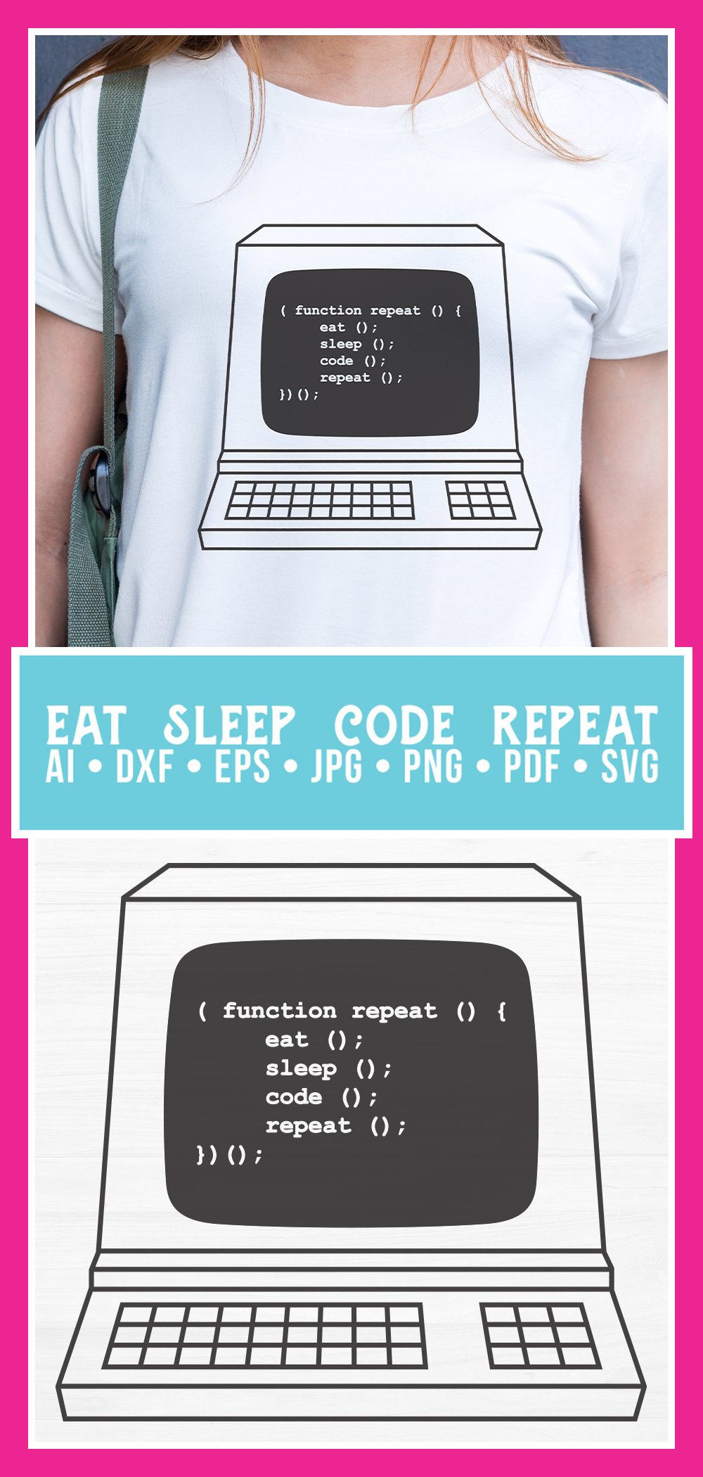Eat Sleep Code Repeat Svg