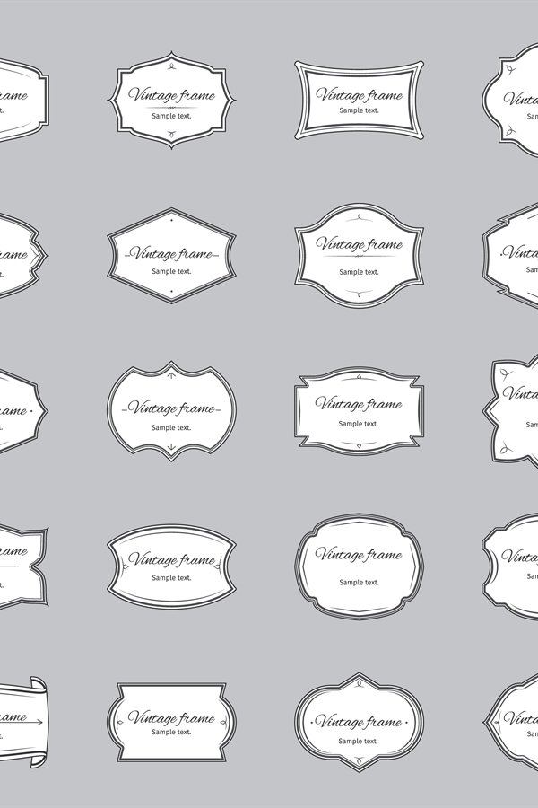 Frames set with text