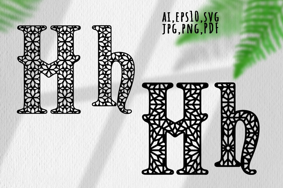 Decorative letter H. SVG Cut file