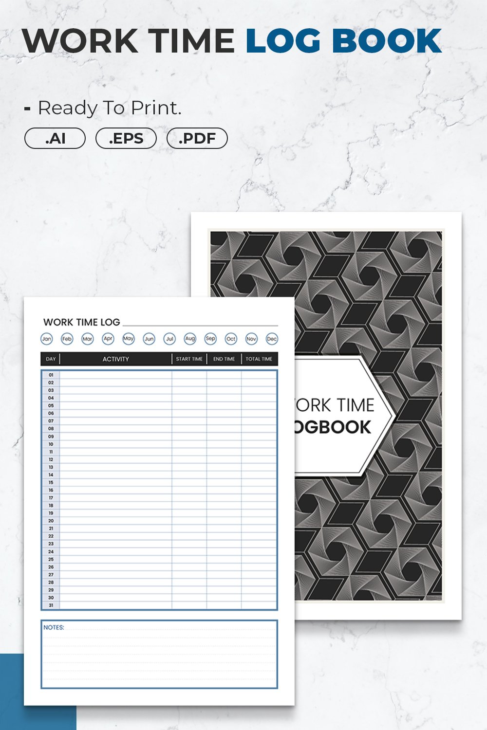 Work Time Log Book | Printable Template