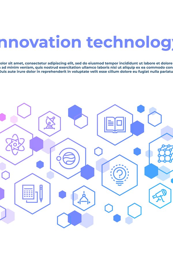 Innovation line concept. Laboratory research, creative techn