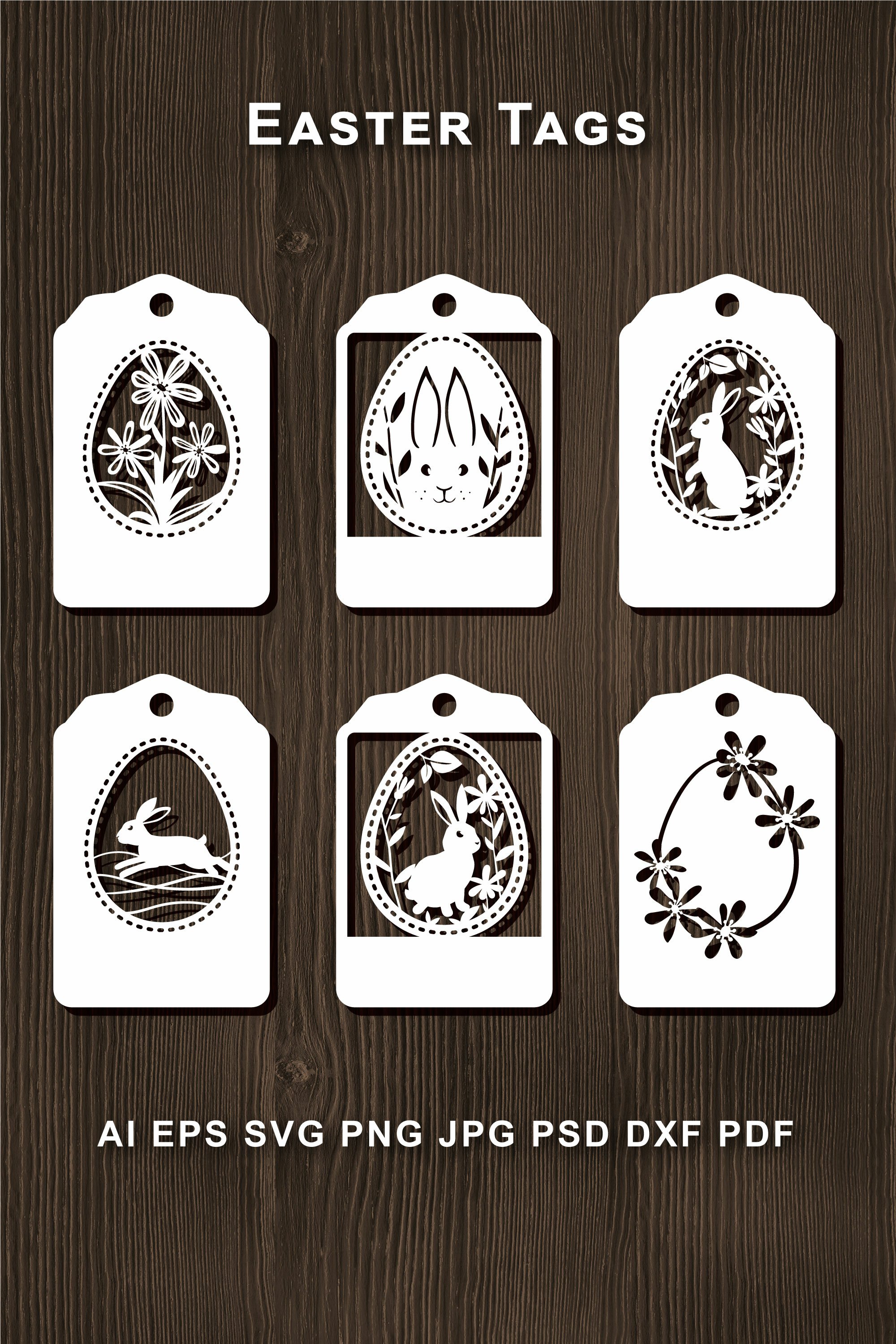 Easter Tags SVG Cut file for Crafters (1894881)