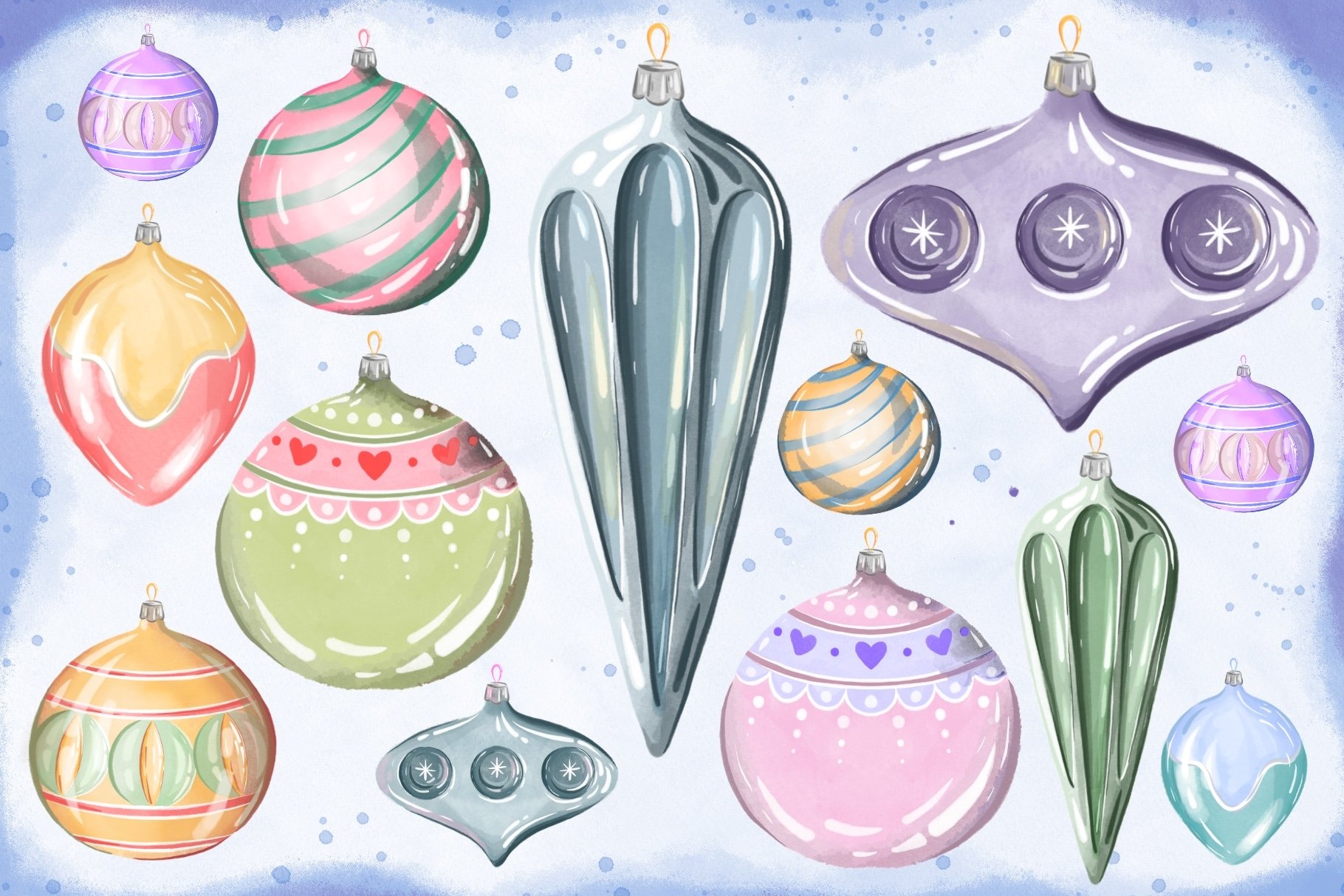 Watercolor Christmas balls (1115631)