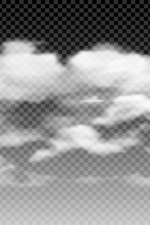 Cloudy skies on transparent