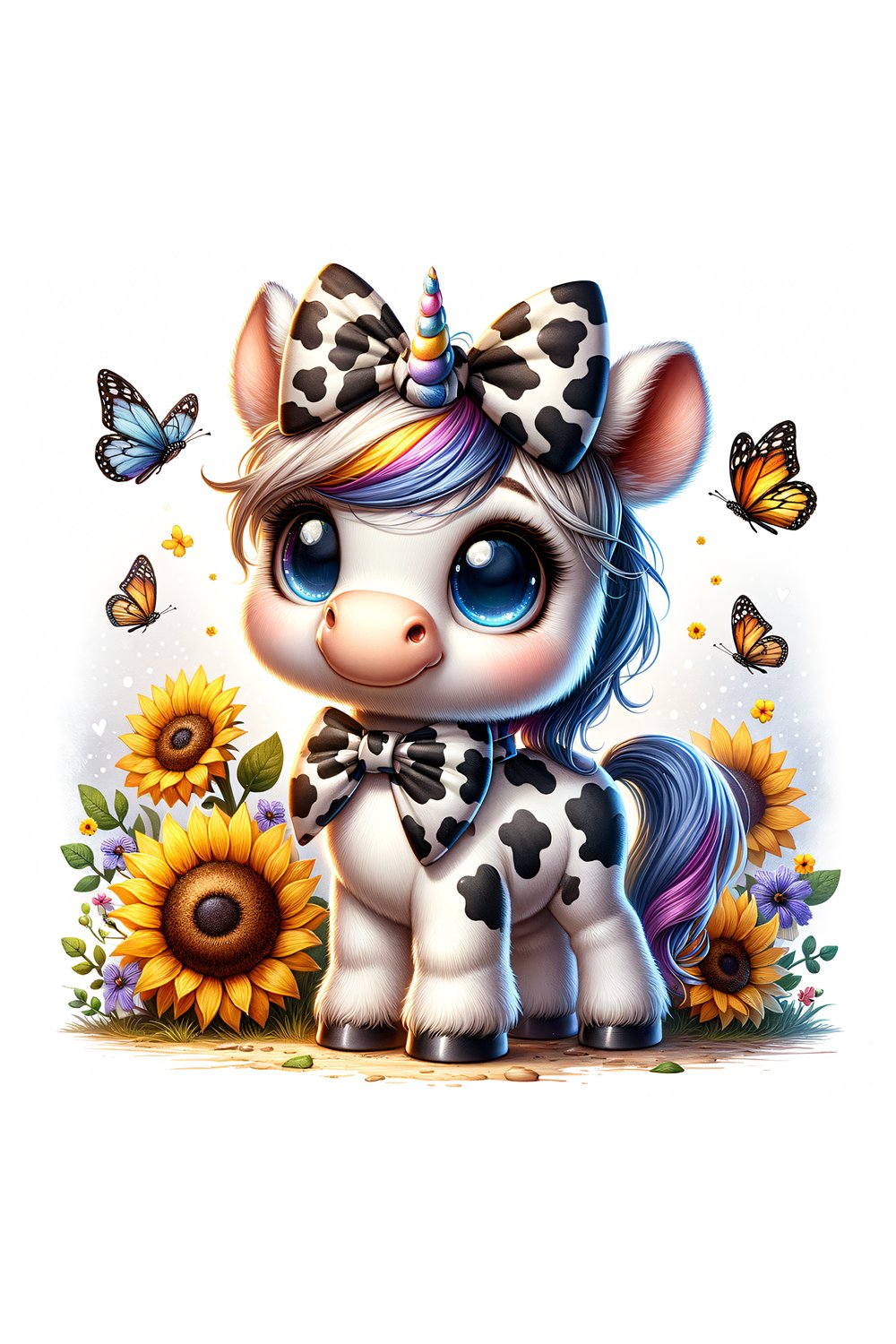 Cute Unicorn with Sunflowers JPG File (3550513)
