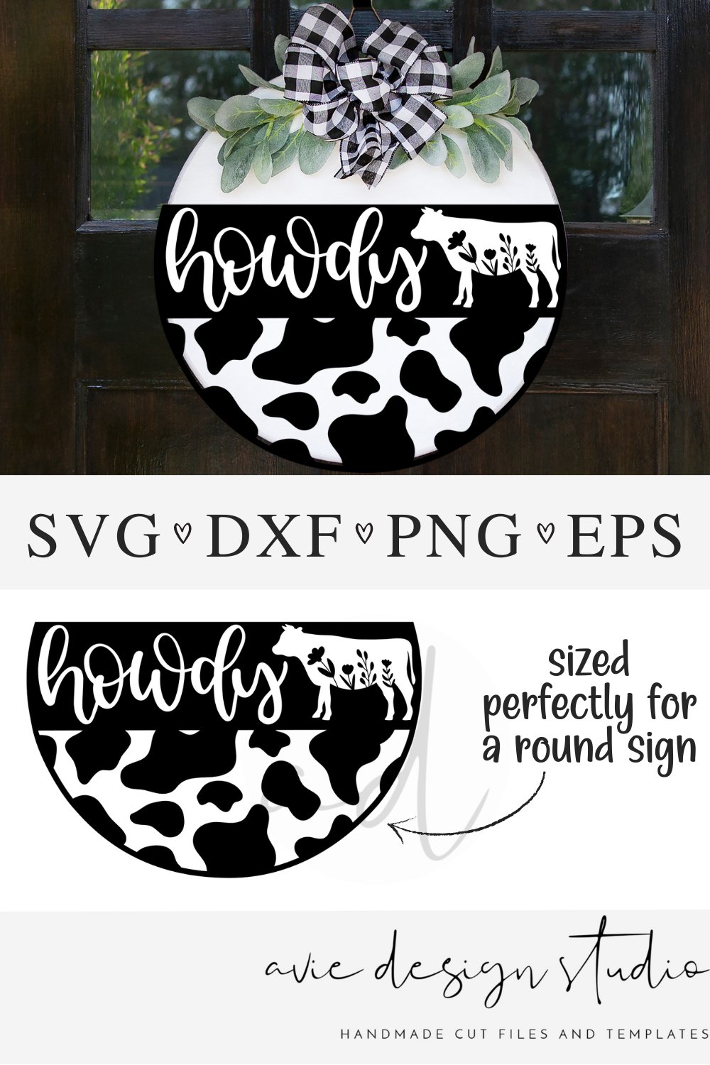 Howdy Svg| Cow Print Svg | Round Sign Design