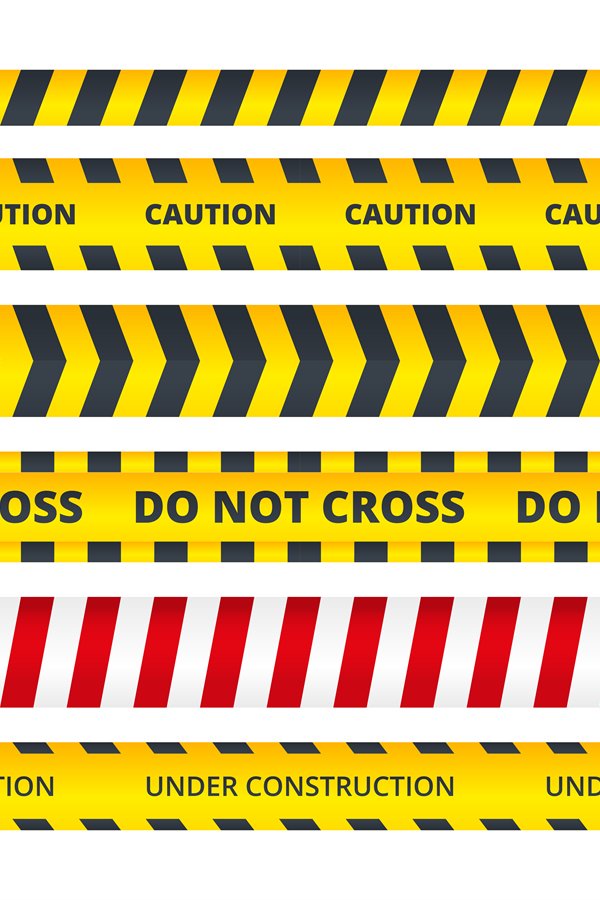 Seamless security stripe. Safety danger signs do not enter d