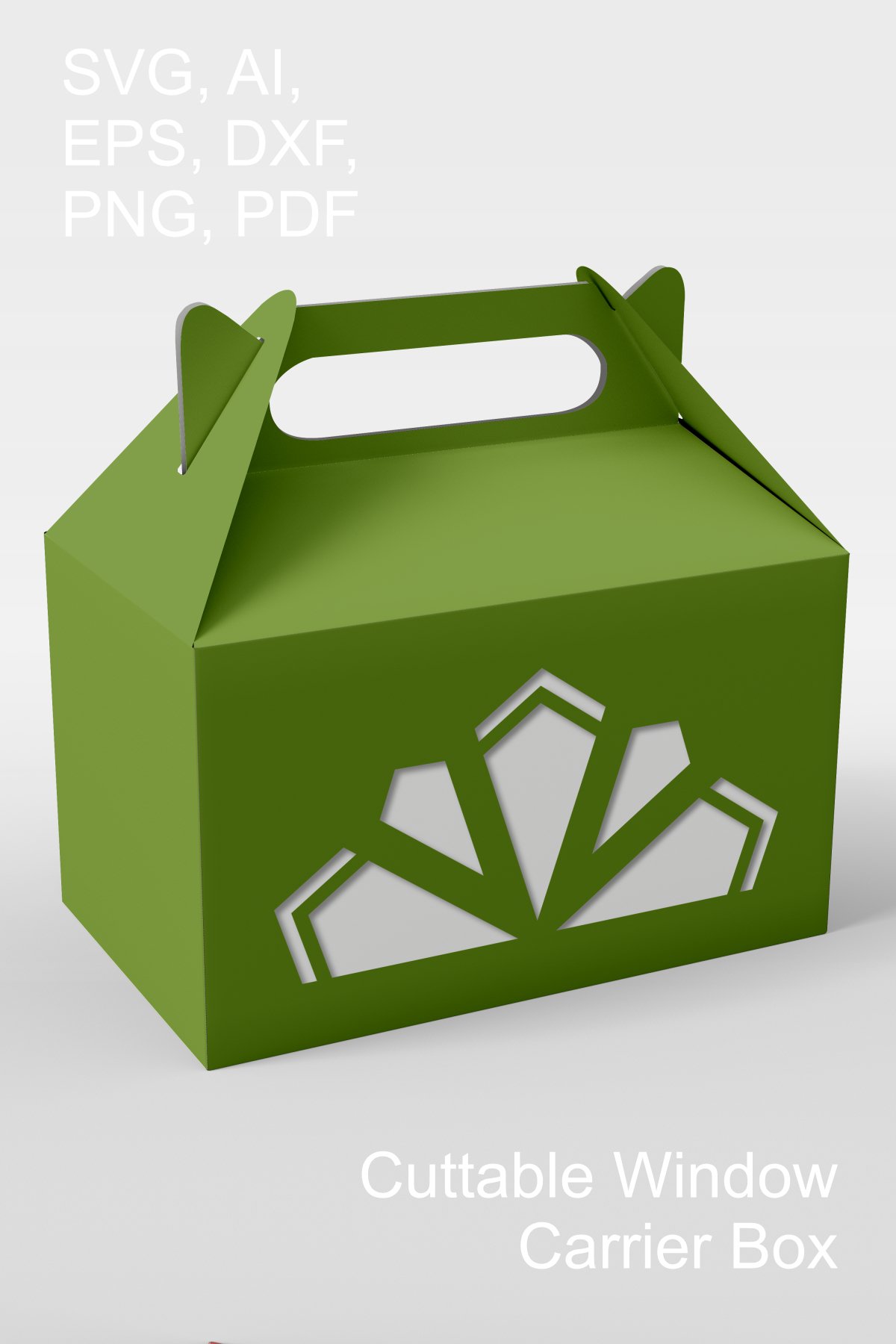 Pyramidal Windows Gable Gift Box Template SVG