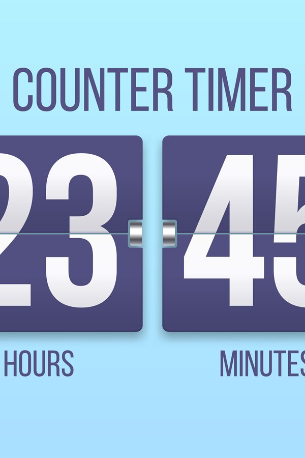 Flip clock timer. Countdown counter days, counting hours and