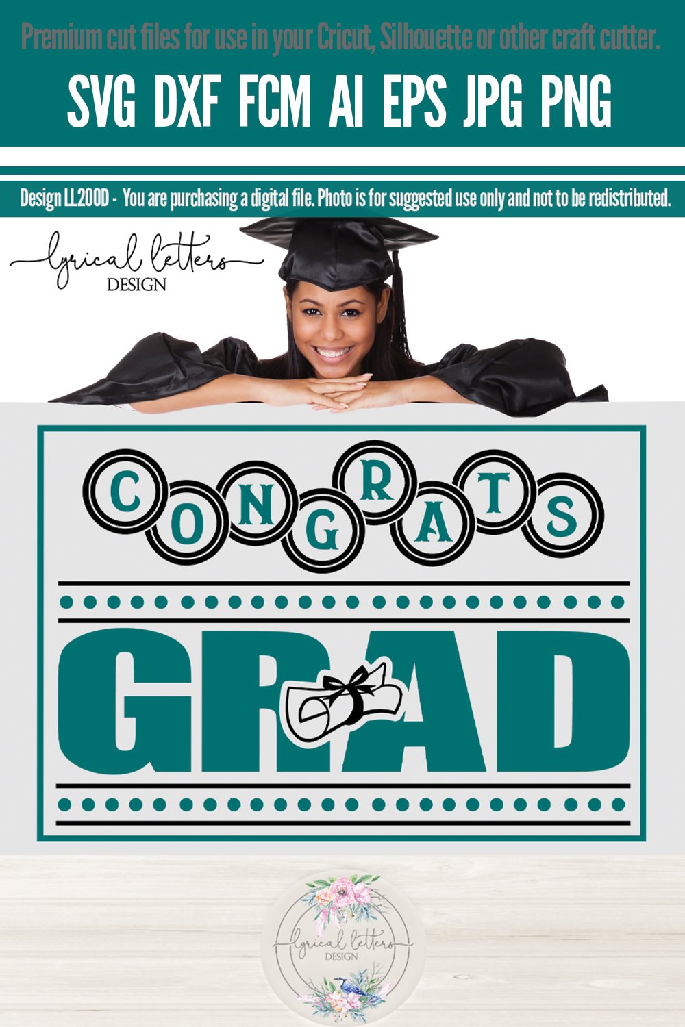 Congrats Grad SVG Cut File LL200D