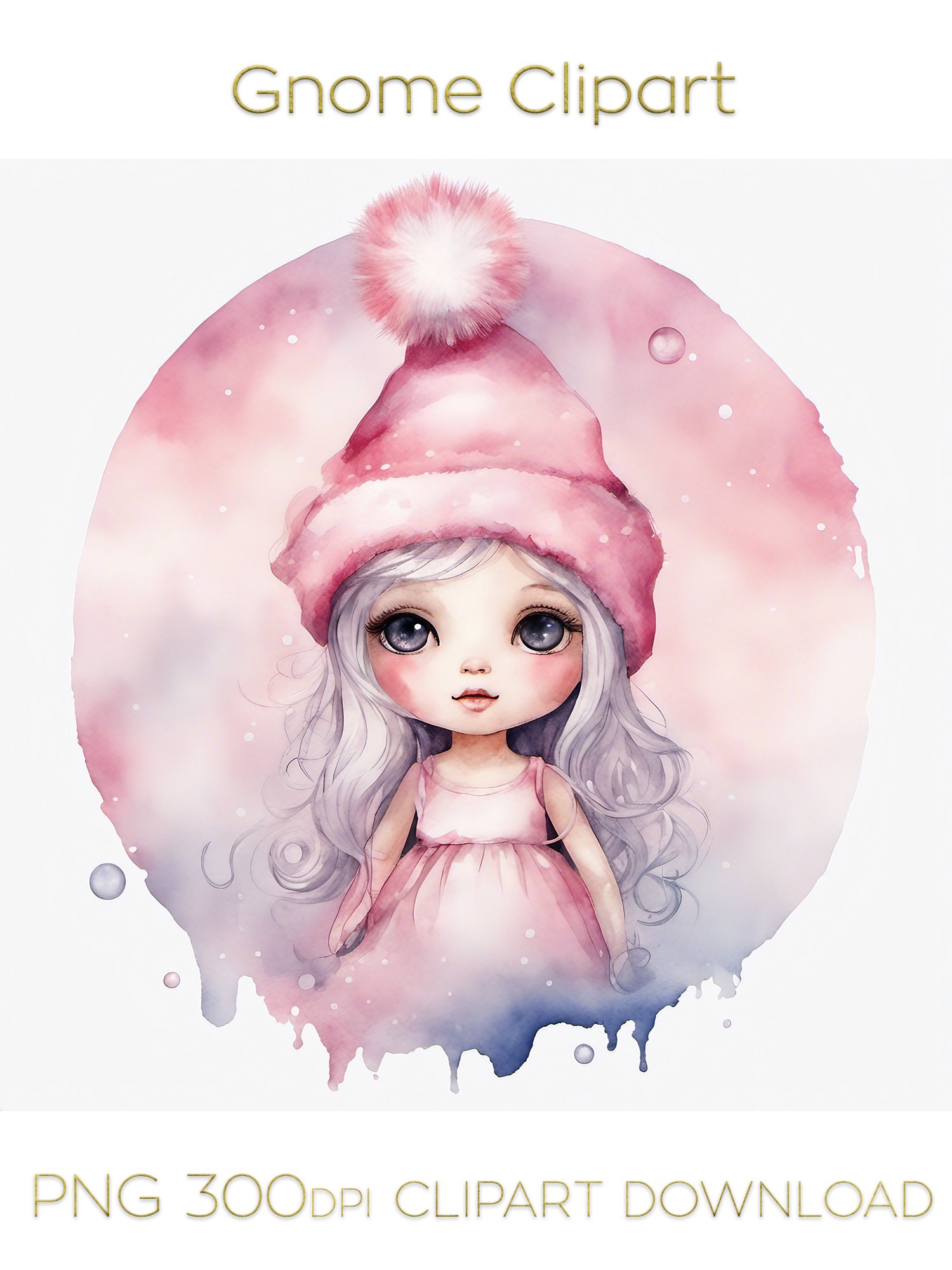 Gnome Girl Clipart Watercolor Christmas gnomes PNG (2798507)