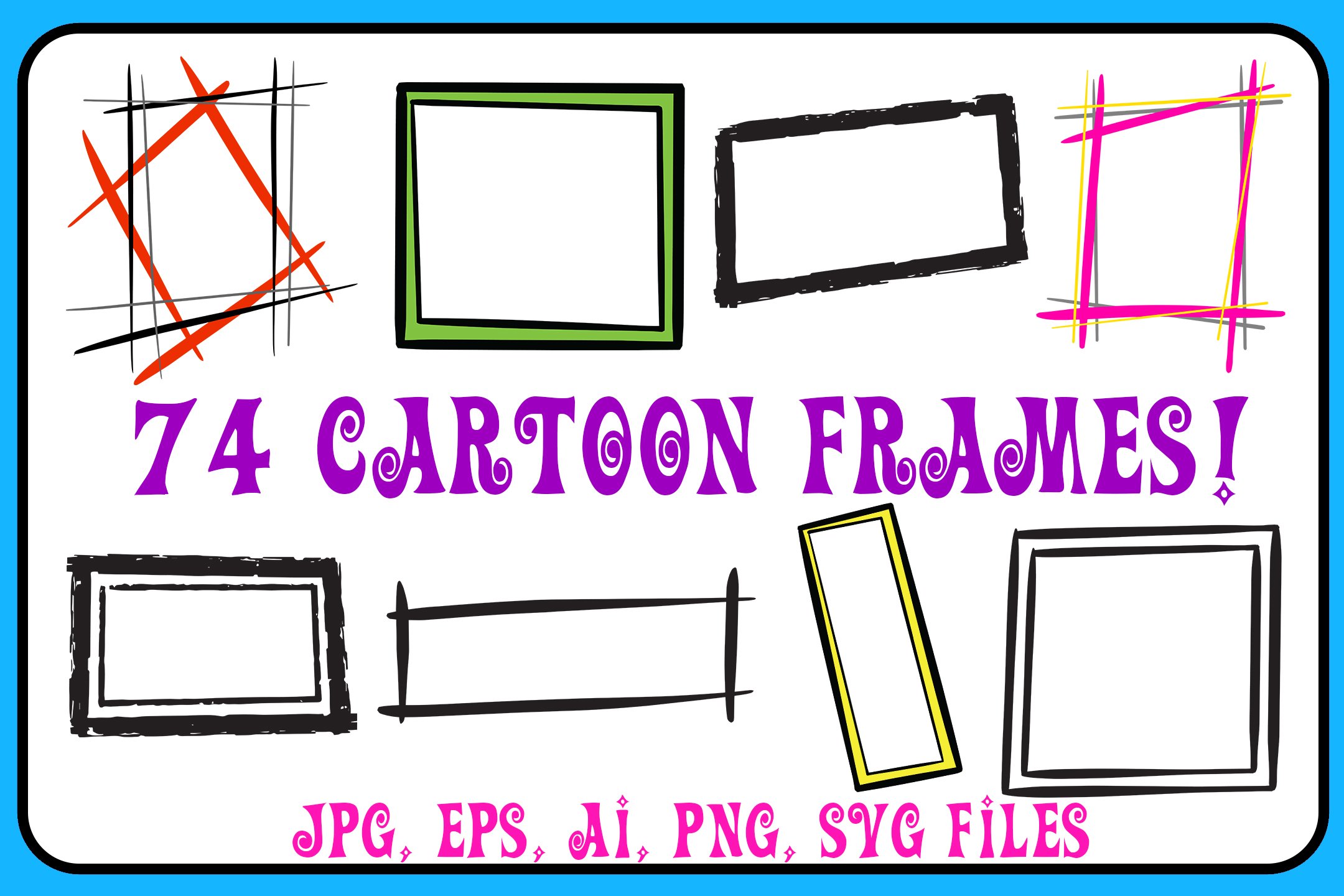 74 Cartoon Frame Collection EPS, AI, SVG, JPG, SVG