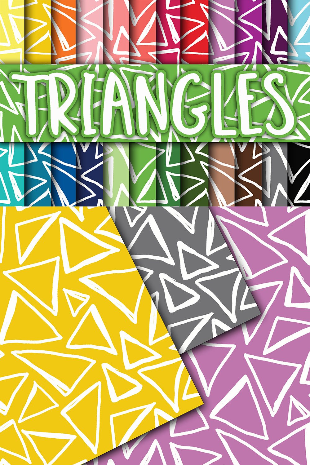 Doodle Triangles Digital Paper